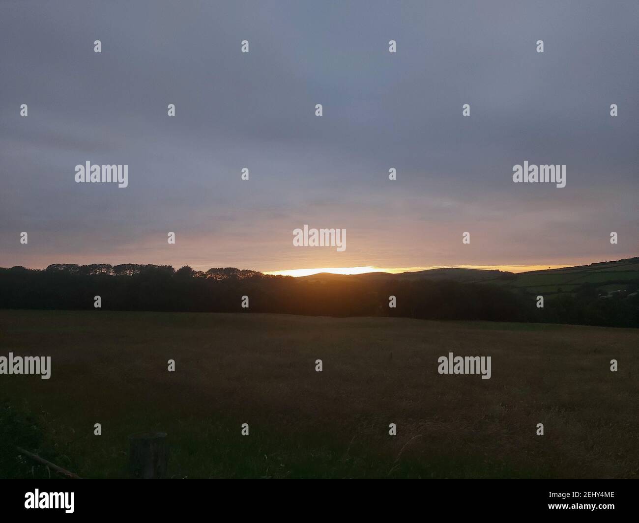 Views over Exmoor at sunset Stock Photo - Alamy