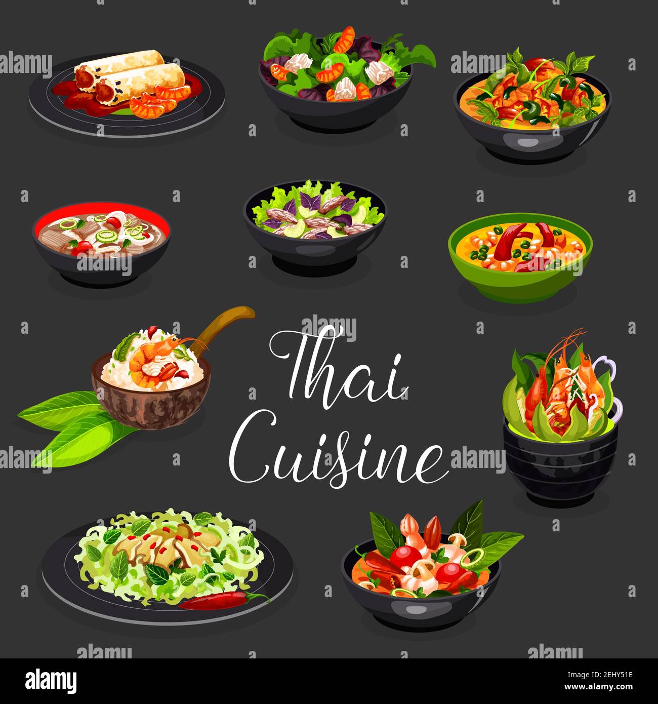 Spicy thai soup noodle Stock Vector Images - Alamy
