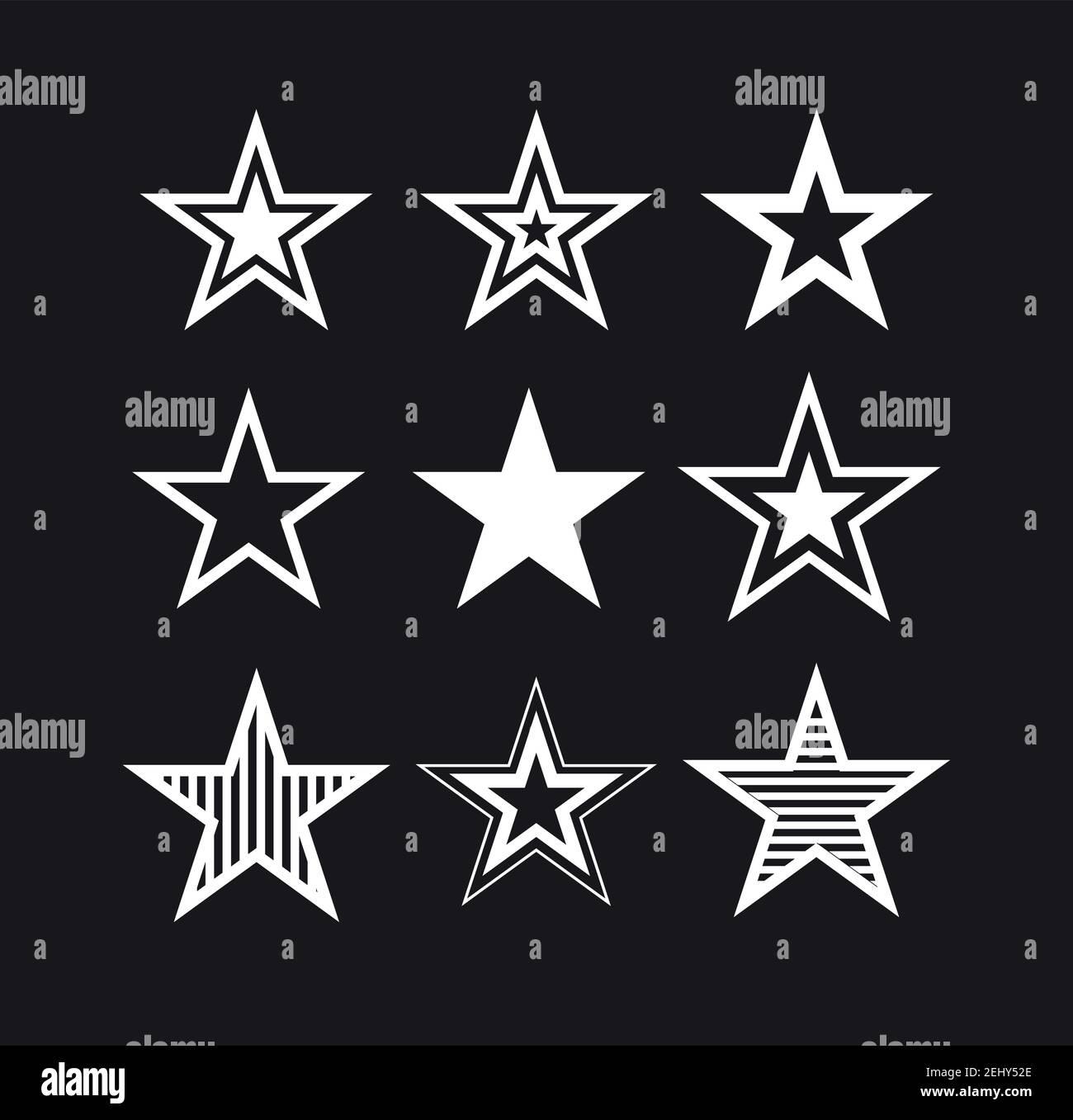 Star icons. Vector symbols star isolated on white background Stock ...