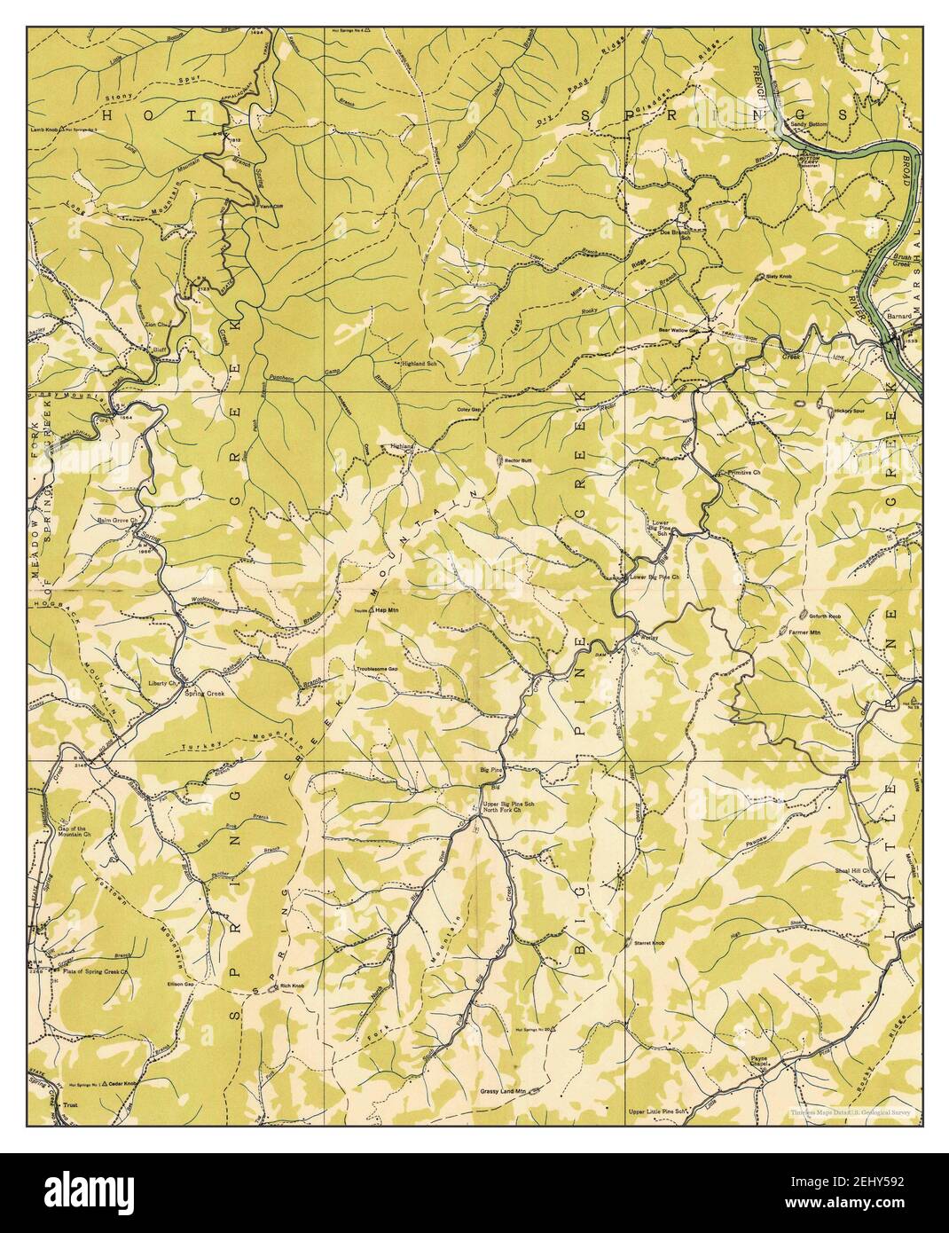 Spring Creek, North Carolina, map 1935, 1:24000, United States of ...