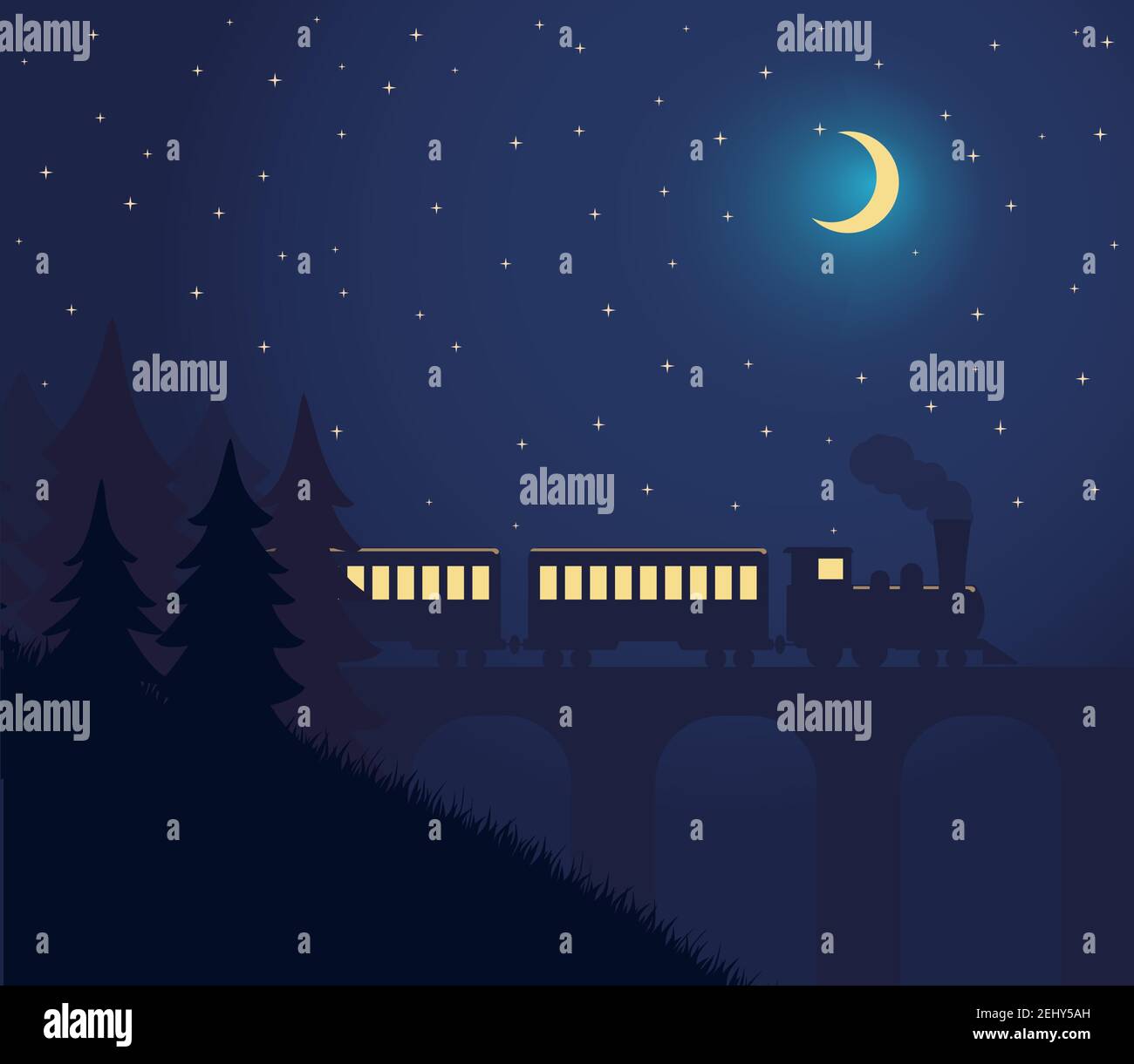 Train bridge over road Stock Vector Images - Alamy