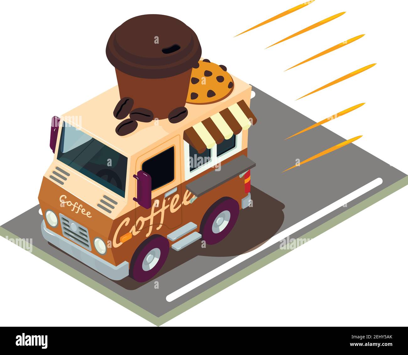 Coffee delivery icon. Isometric illustration of coffee delivery vector ...