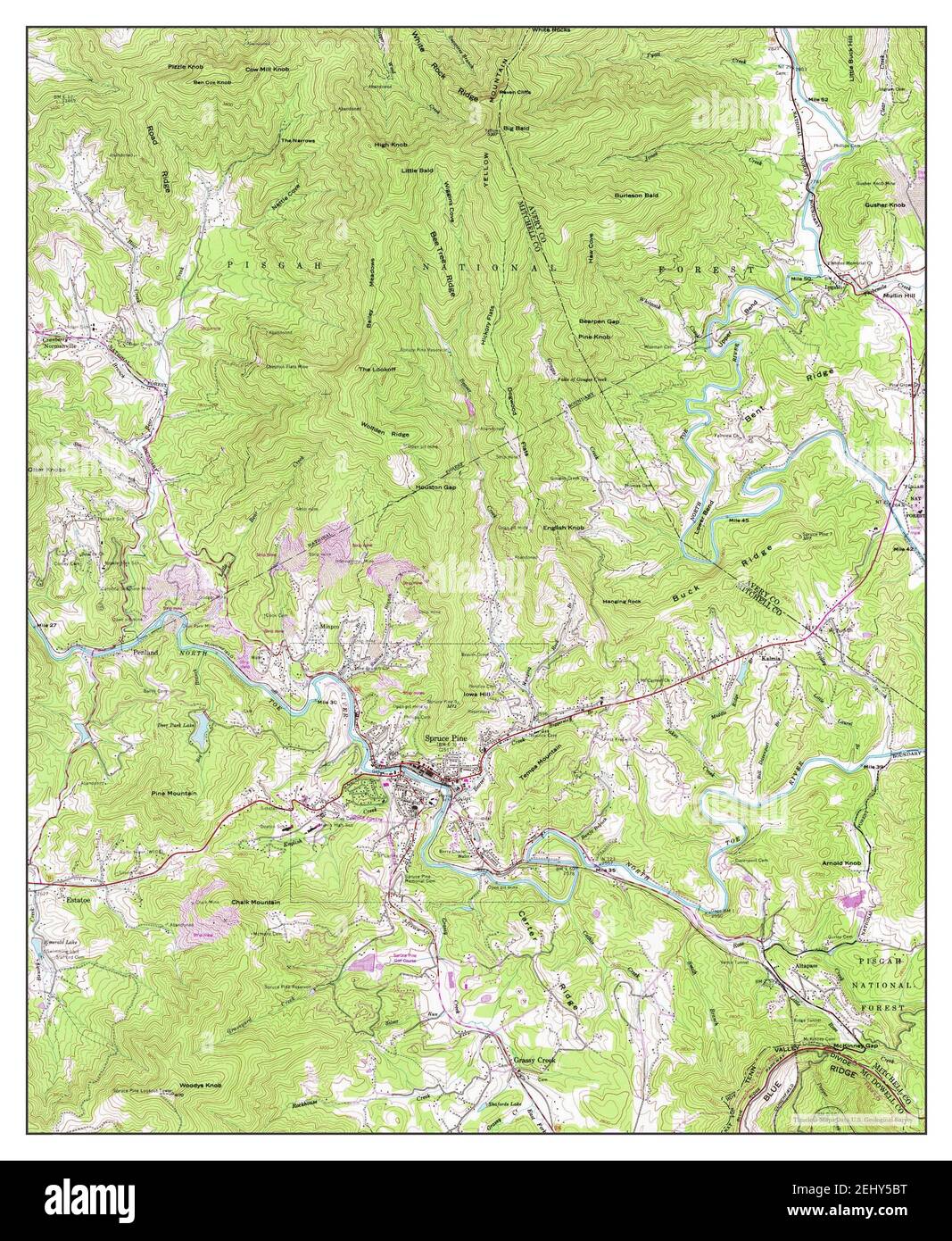 North carolina map 1960 hi-res stock photography and images - Alamy