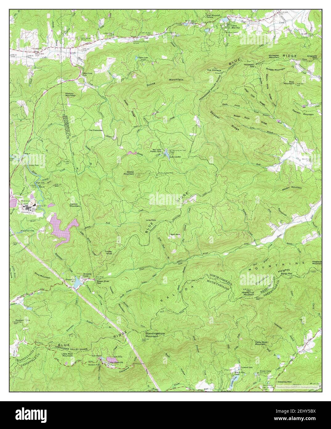 Standingstone Mtn, North Carolina, map 1965, 1:24000, United States of ...