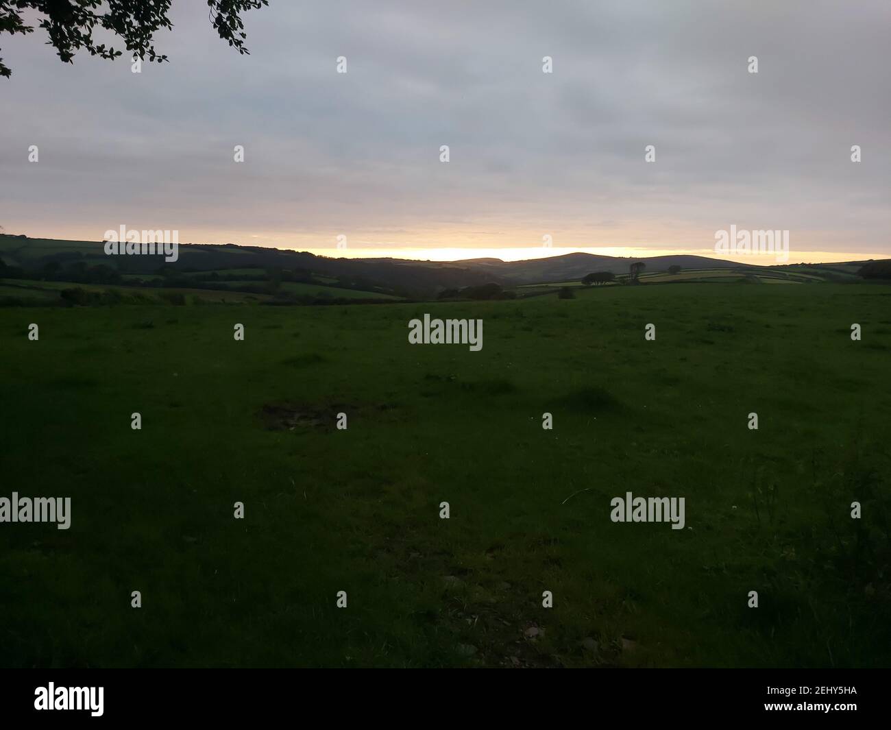 Views over Exmoor at sunset Stock Photo - Alamy