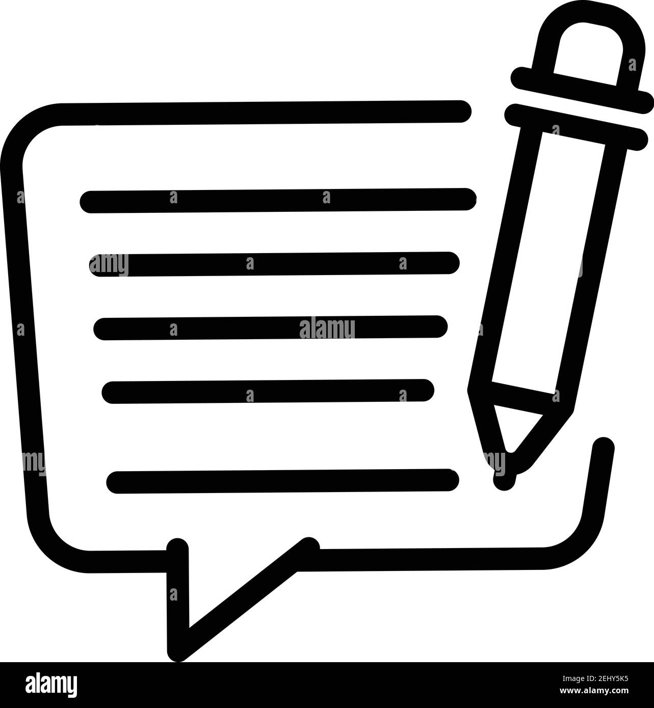 Message icon. Outline message vector icon for web design isolated on ...