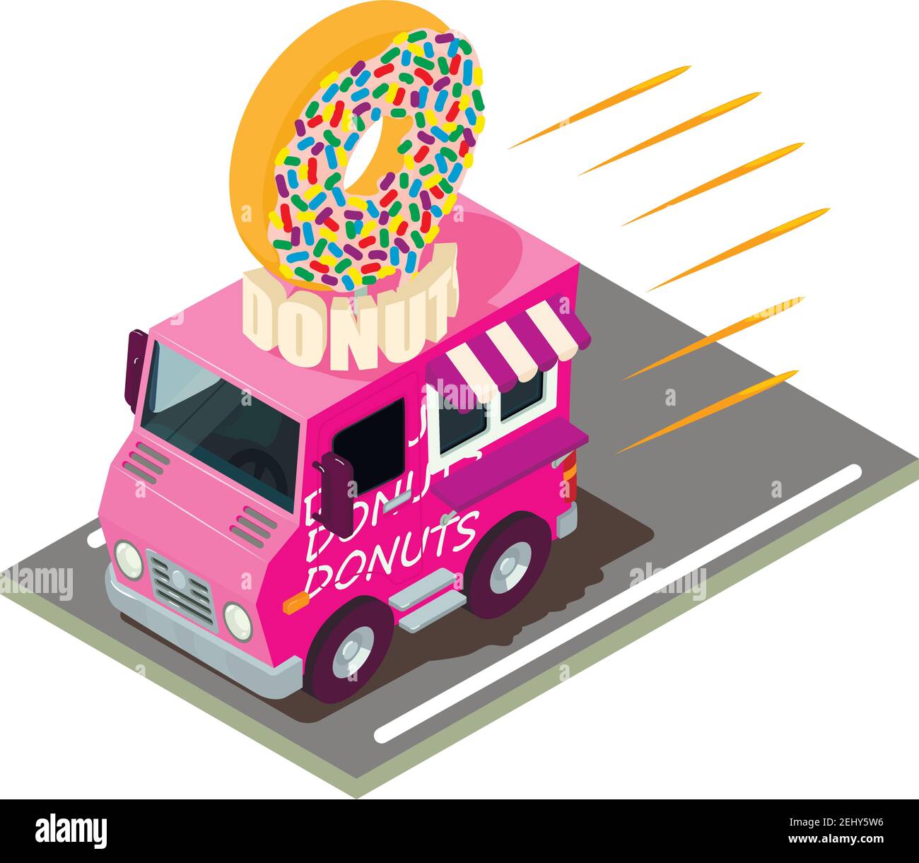 Donut delivery icon. Isometric illustration of donut delivery vector ...
