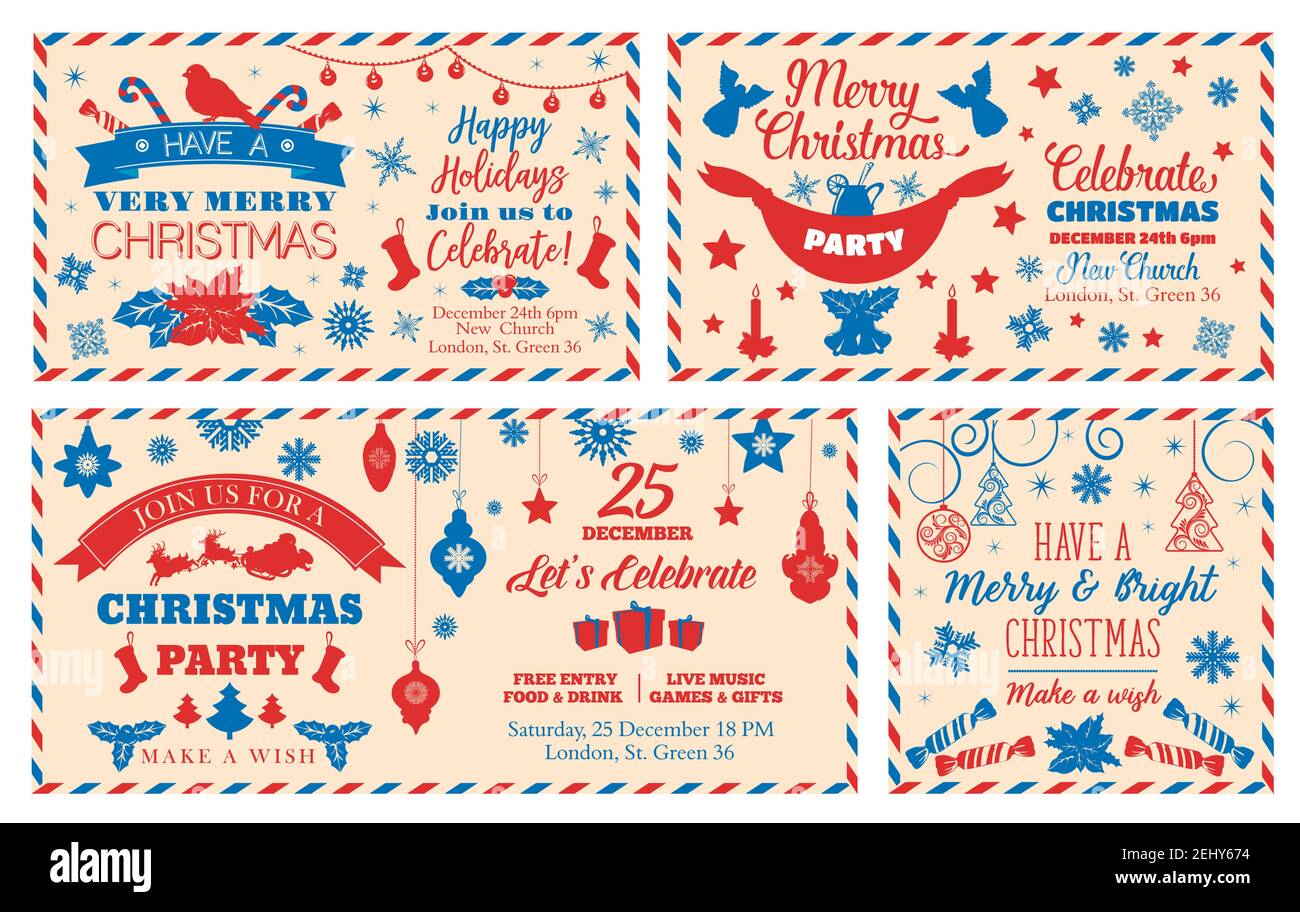 Christmas letter or postcard to Santa Claus with holidays gifts. Merry ...