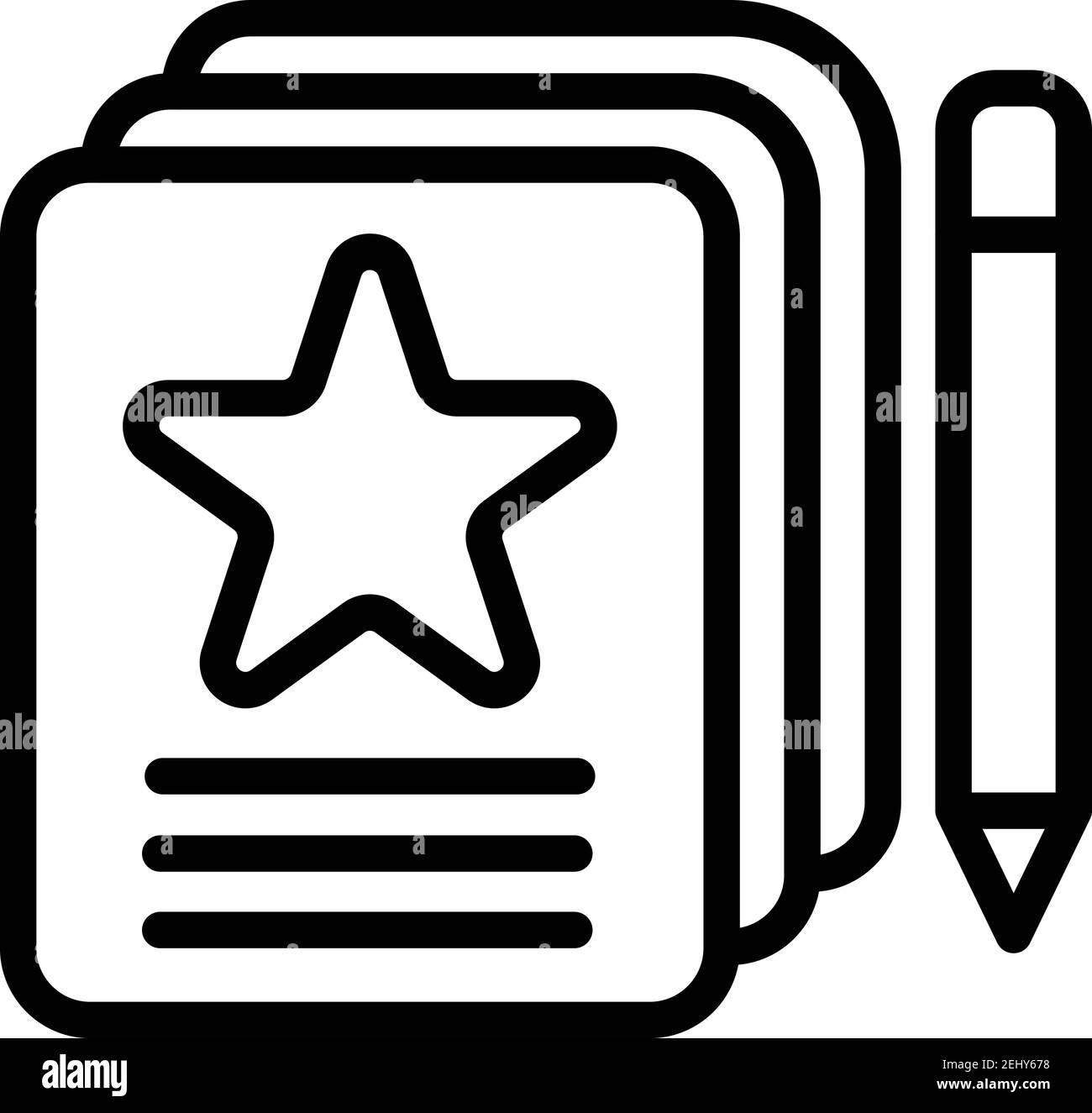 Writing review icon. Outline writing review vector icon for web design ...