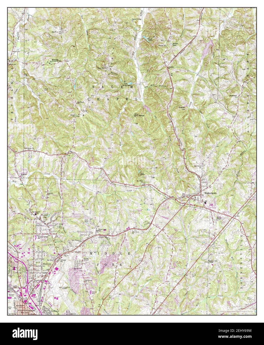 Walkertown map hi-res stock photography and images - Alamy