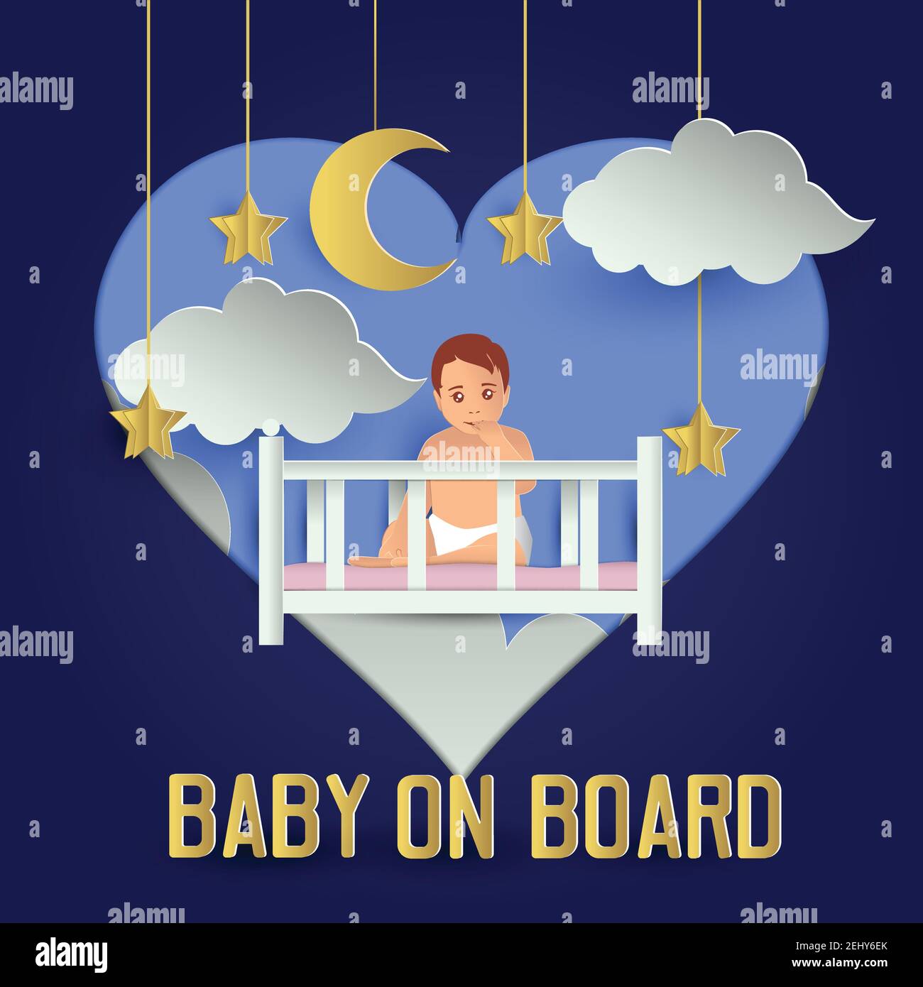 baby on board. vector illustration Stock Vector Image & Art - Alamy