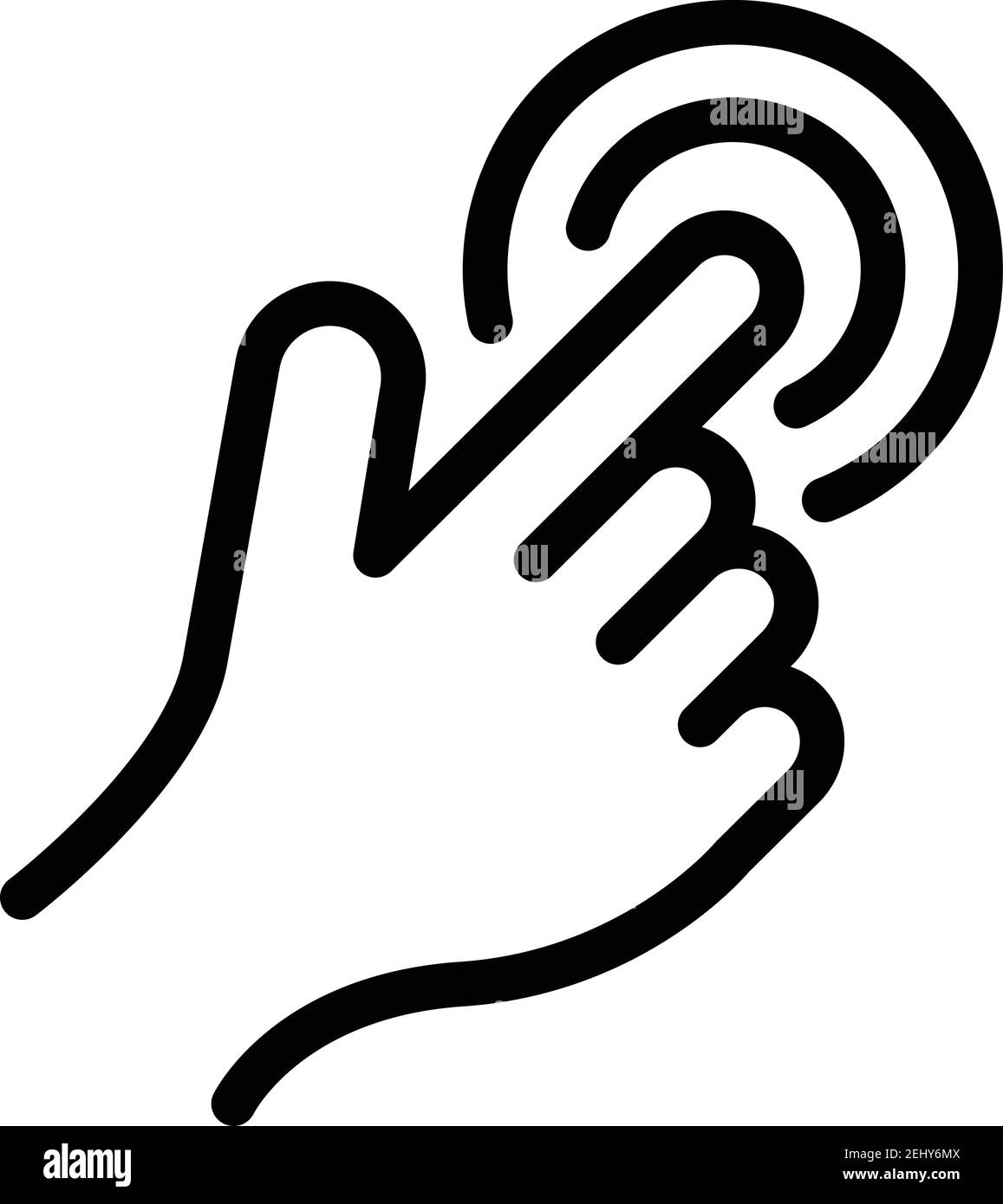 Touch sense icon. Outline touch sense vector icon for web design isolated on white background ...