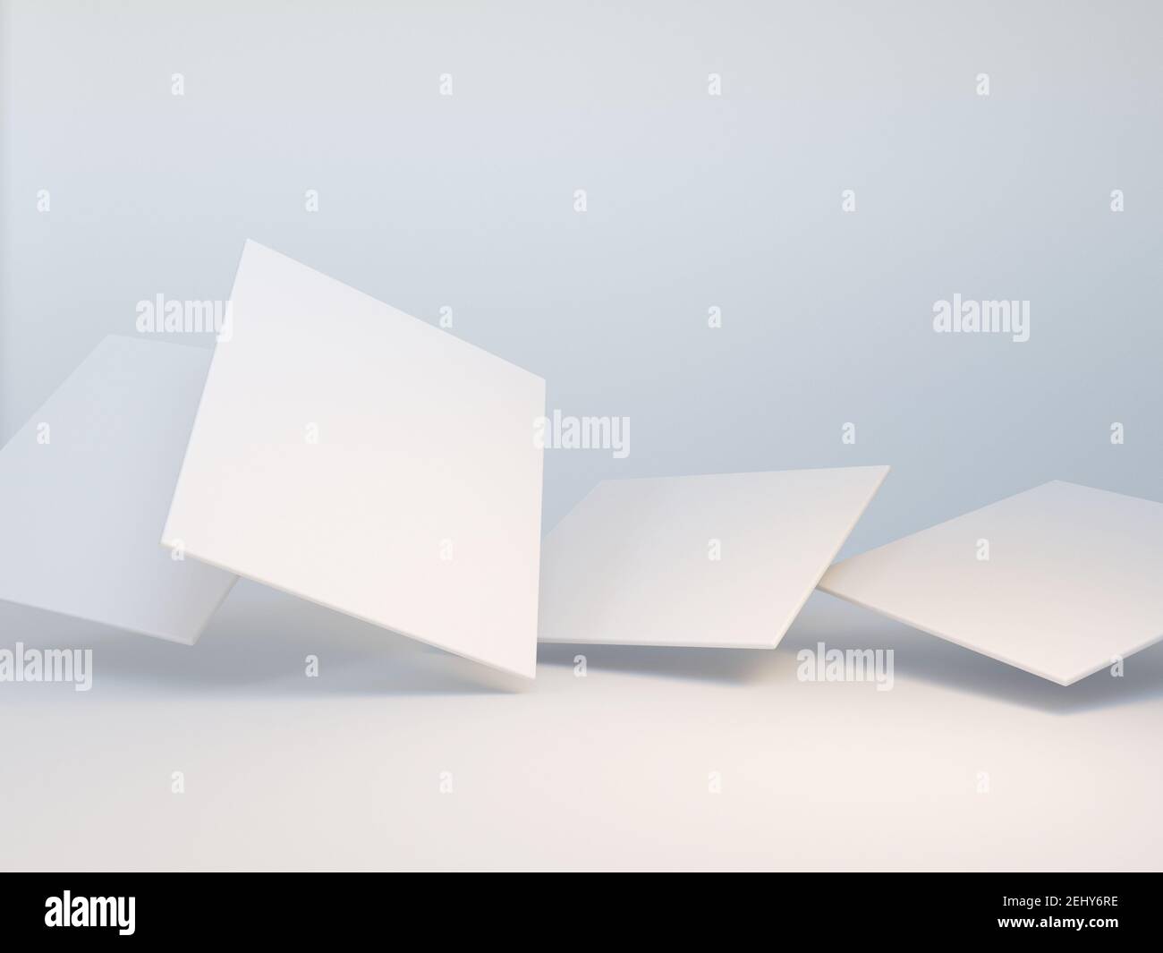 3d rendering with abstract white planes floating above surface Stock ...