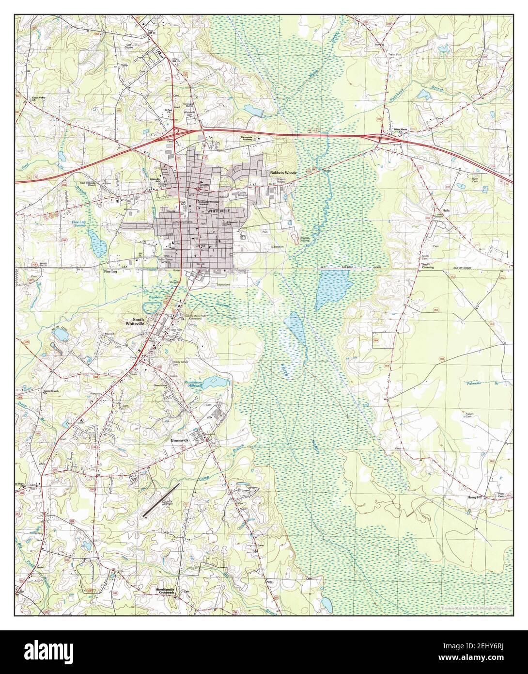 Whiteville, North Carolina, map 1987, 1:24000, United States of America ...