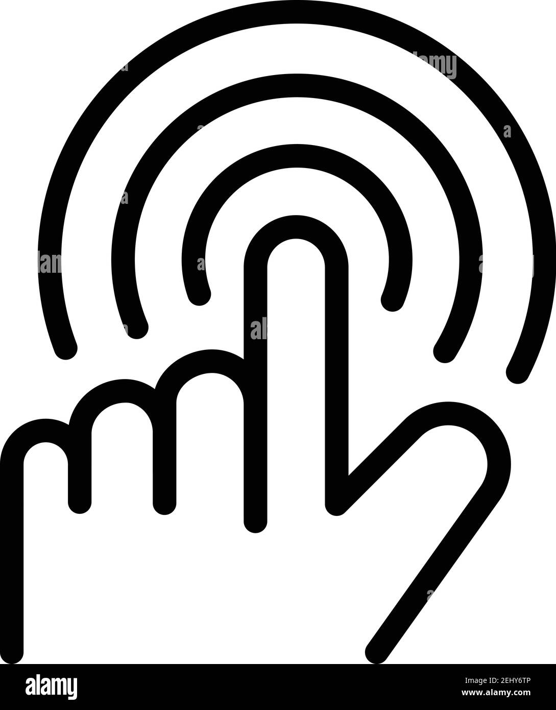 Touch interactive tv icon. Outline touch interactive tv vector icon for ...