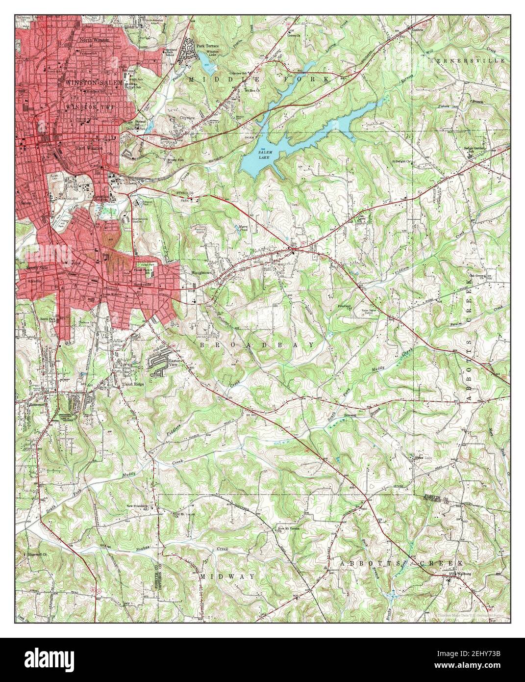 Winston salem street map hi-res stock photography and images - Alamy