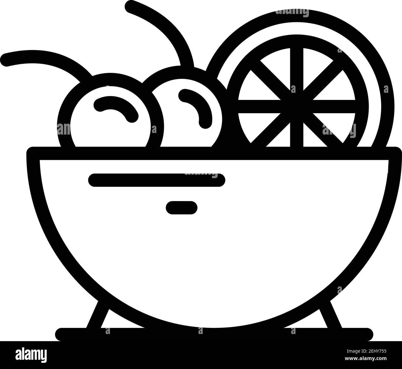 Meal fruit salad icon. Outline meal fruit salad vector icon for web ...