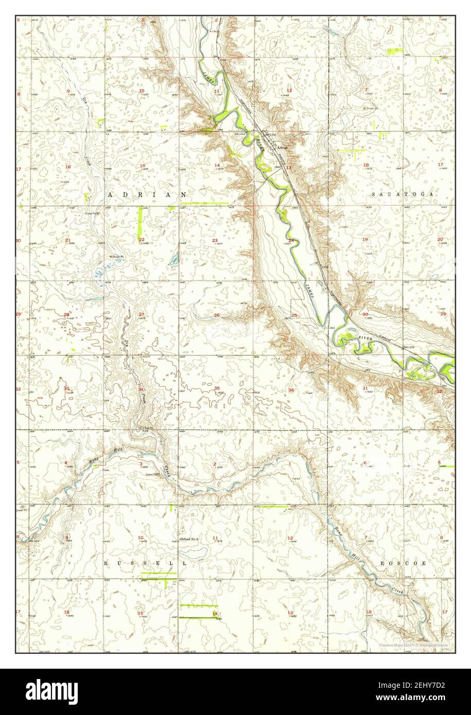 Adrian, North Dakota, map 1953, 1:24000, United States of America by ...