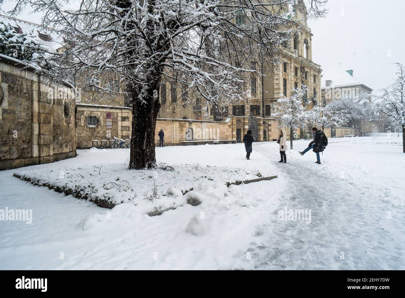 Snowy Winter Day in Munich, Germany Stock Photo - Alamy
