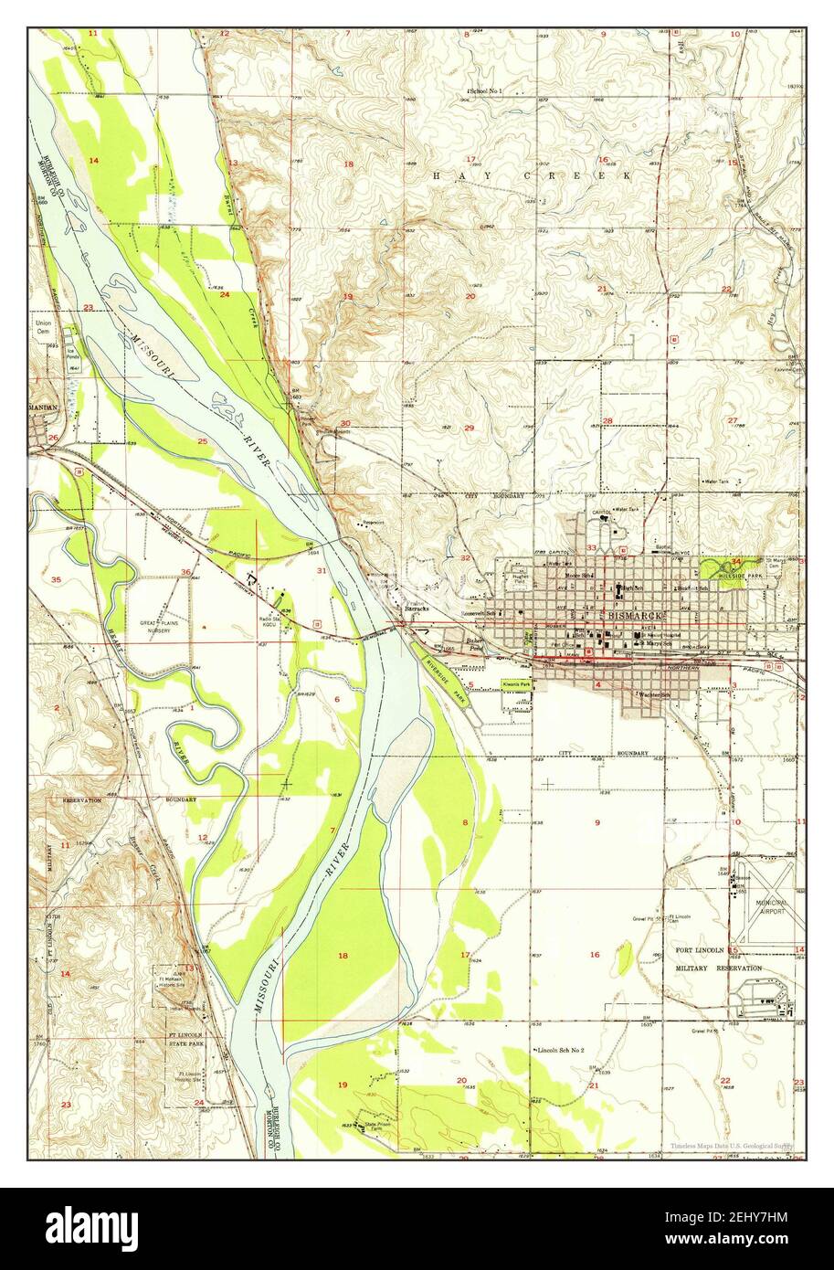 Bismarck, North Dakota, map 1950, 1:24000, United States of America by ...