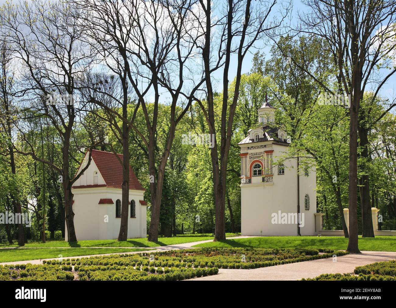 Chapel and Eastern turret of Radziwill palace complex in Biala Podlaska ...