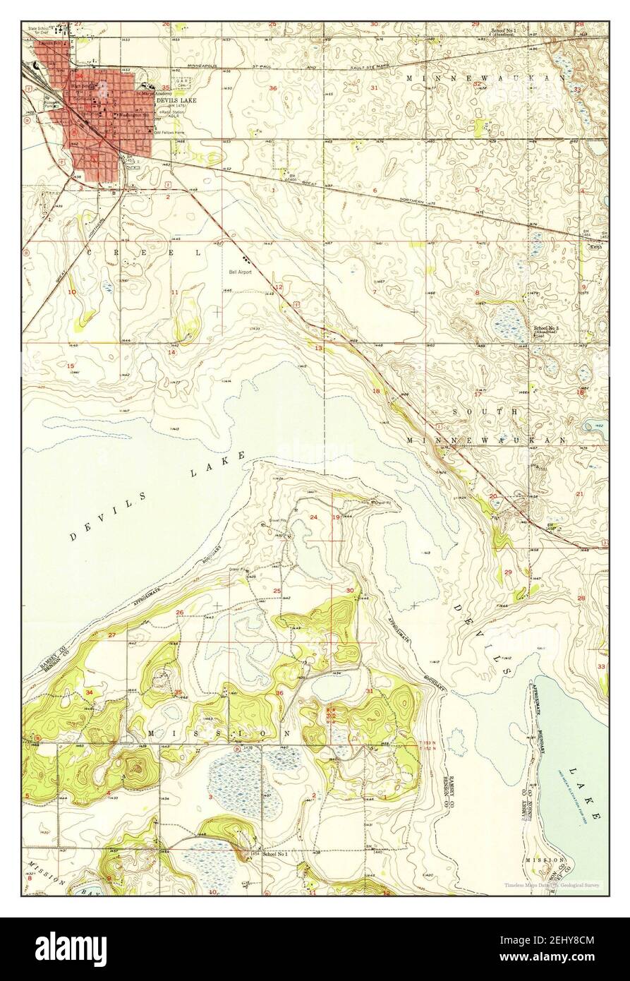 Map of devils lake hi-res stock photography and images - Alamy