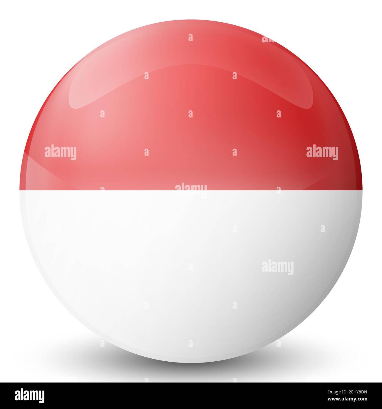 Glass light ball with flag of Monaco. Round sphere, template icon ...