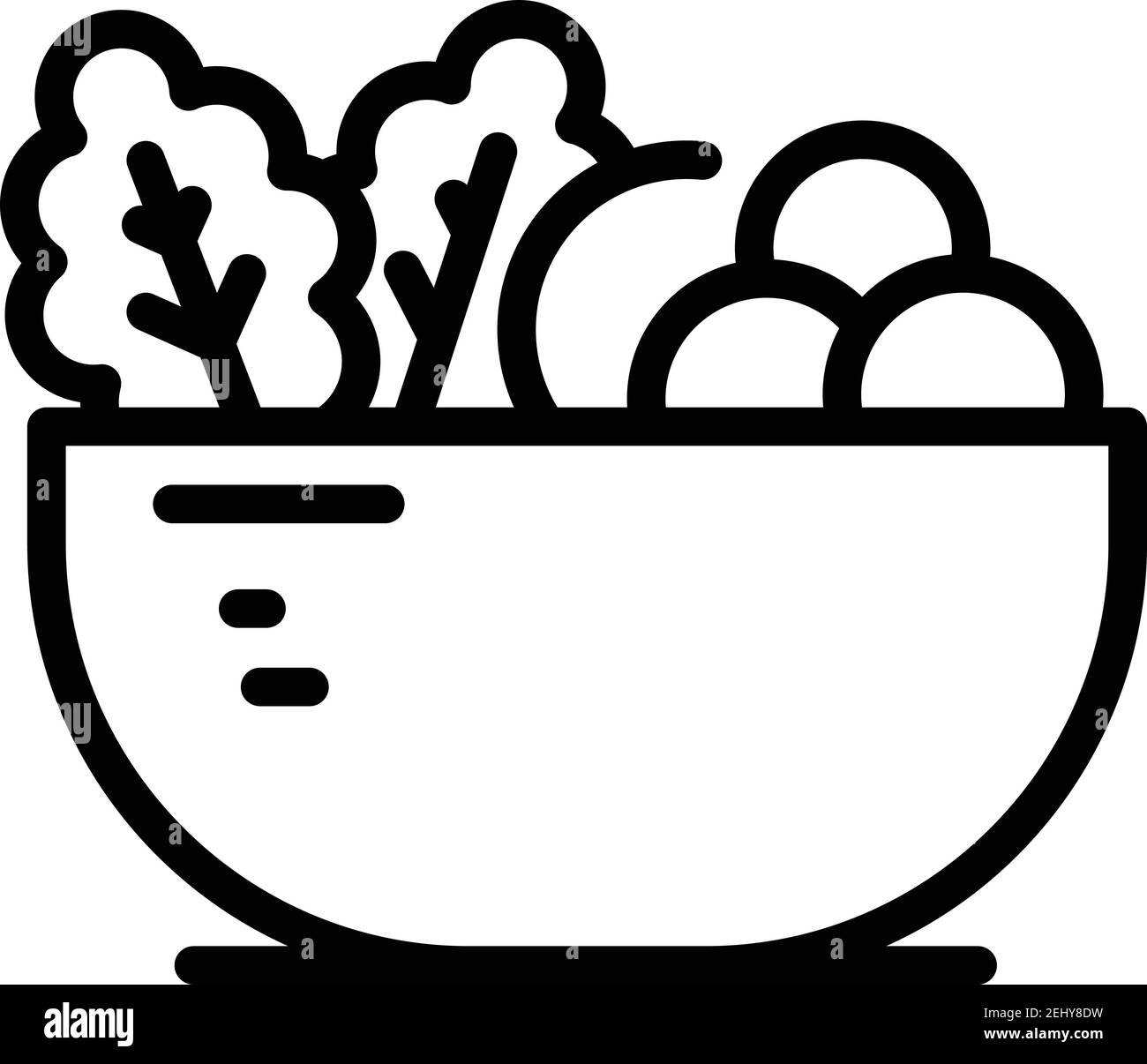 Dish fruit salad icon. Outline dish fruit salad vector icon for web ...