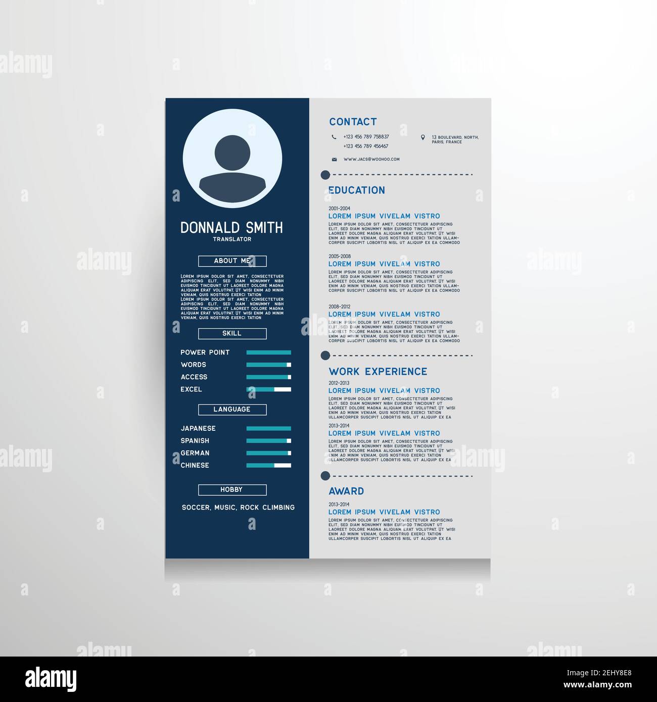 Curriculum vitae job personal info hi-res stock photography and images ...