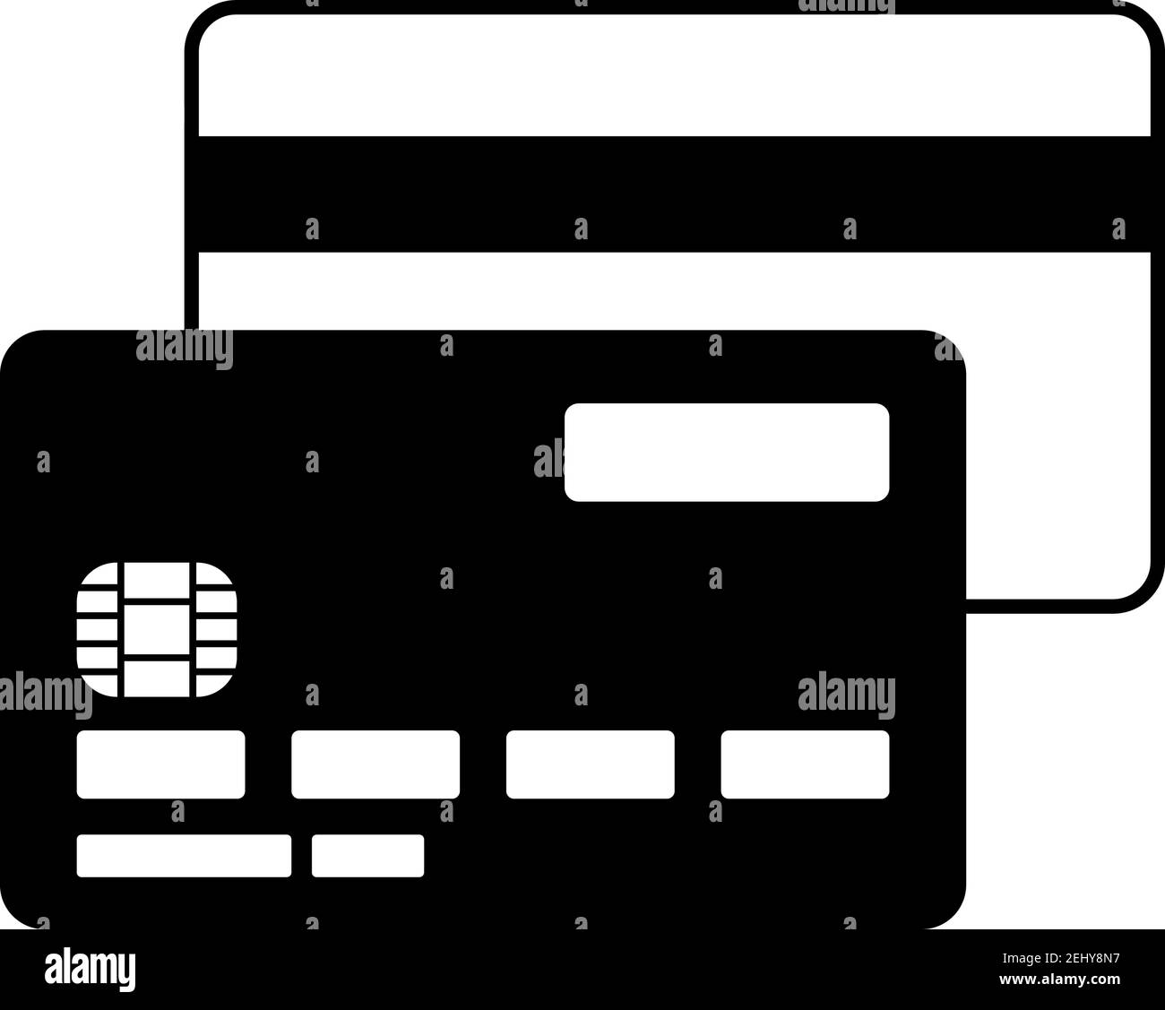 Front And Back Side Of Credit Card Icon. Black Glyph Design. Vector ...