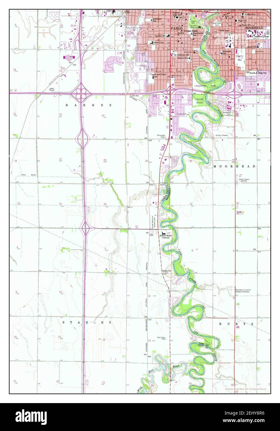 Fargo South, North Dakota, map 1959, 1:24000, United States of America ...