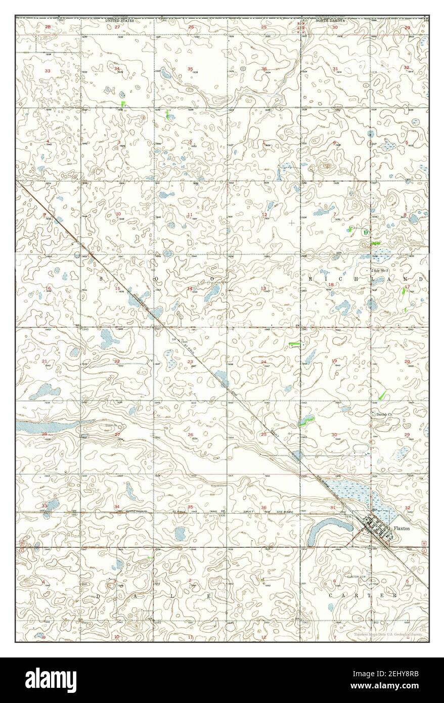 Flaxton vintage map hi-res stock photography and images - Alamy