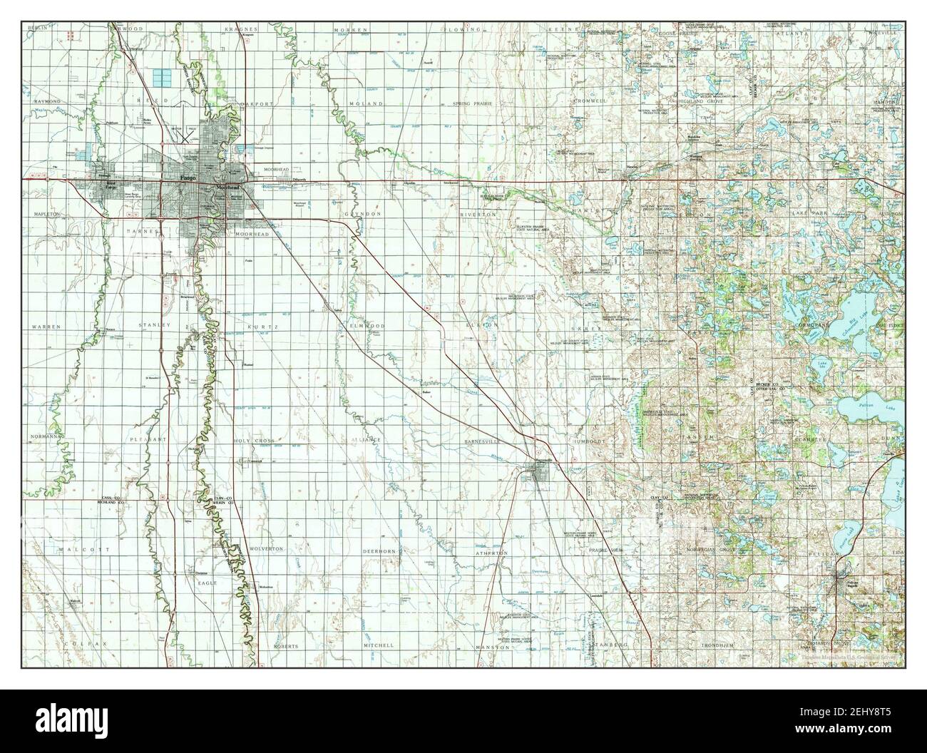 Fargo, North Dakota, map 1985, 1:100000, United States of America by ...