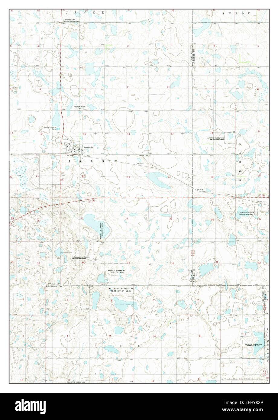 Map of fredonia north dakota Cut Out Stock Images & Pictures - Alamy