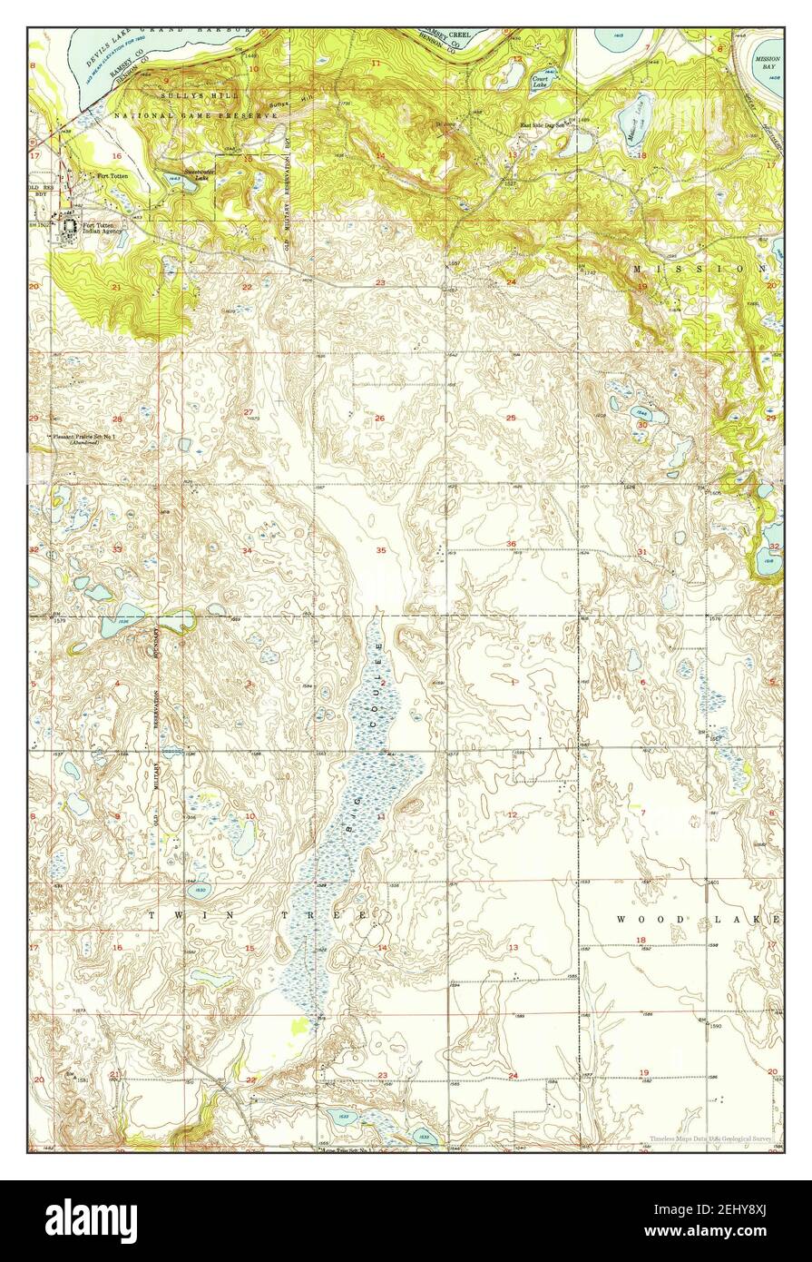 Fort Totten, North Dakota, map 1951, 1:24000, United States of America ...