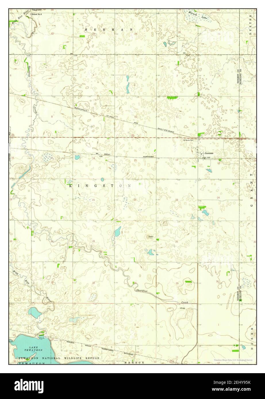 Geneseo, North Dakota, map 1958, 1:24000, United States of America by ...
