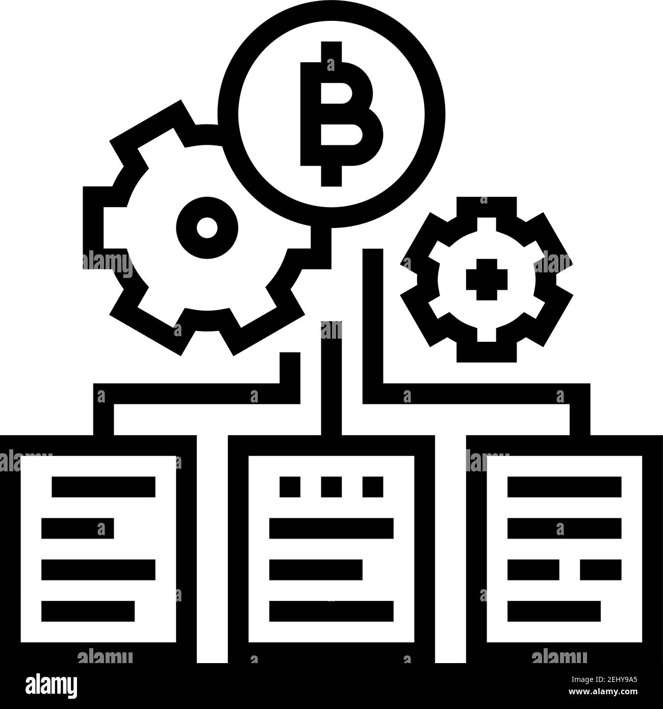 block chain ico line icon vector illustration Stock Vector Image & Art ...