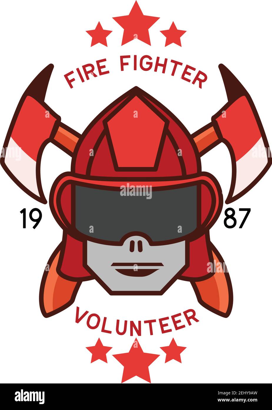 firefighter logo isolated on white background. vector illustration ...