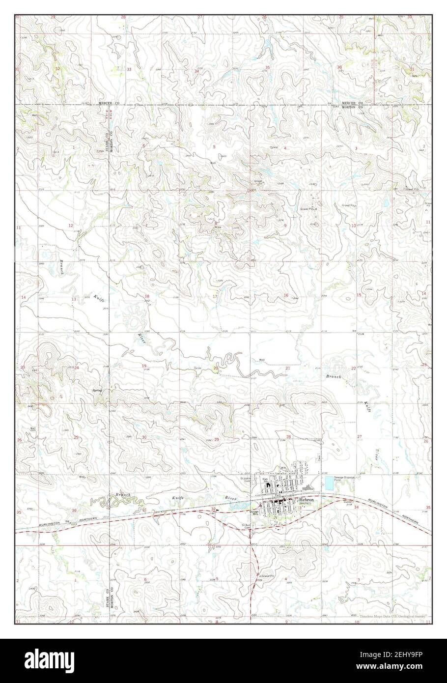 Map of hebron north dakota Cut Out Stock Images & Pictures - Alamy