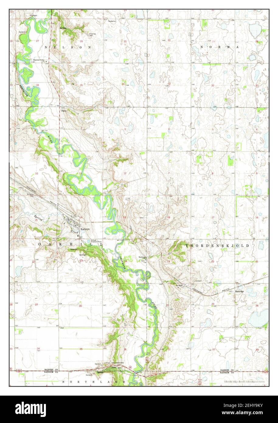 Kathryn, North Dakota, map 1967, 1:24000, United States of America by ...