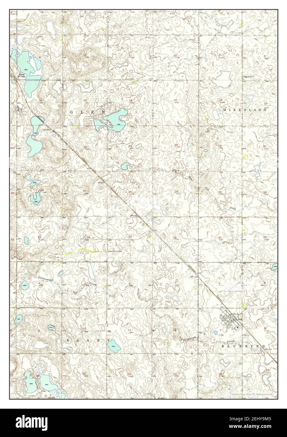 Jud, North Dakota, map 1953, 1:24000, United States of America by ...