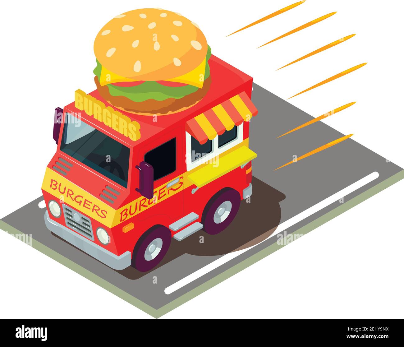 Burger delivery icon. Isometric illustration of burger delivery vector ...
