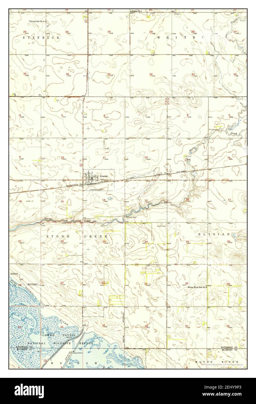 Kramer, North Dakota, map 1950, 1:24000, United States of America by ...