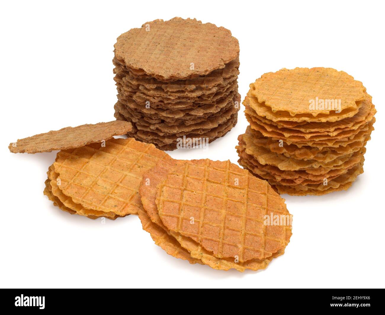 Crispy wafers isolated on white background Stock Photo - Alamy