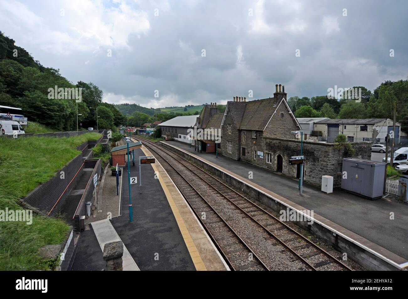 Knighton Station, on the Heart Of Wales Railway Line, situated on the ...