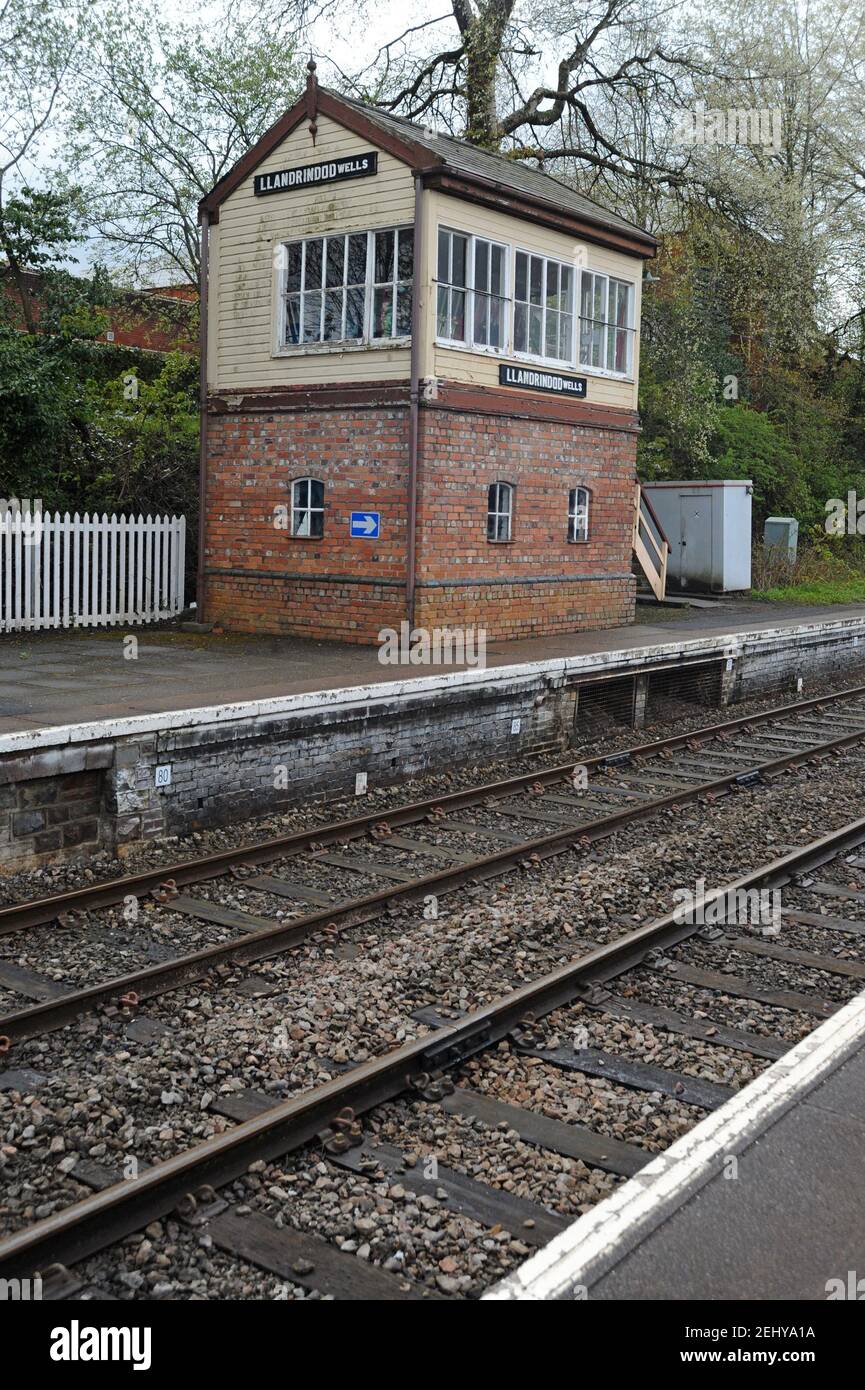 The disused signal box at Llandrindown Wells Station on the Heart Of ...