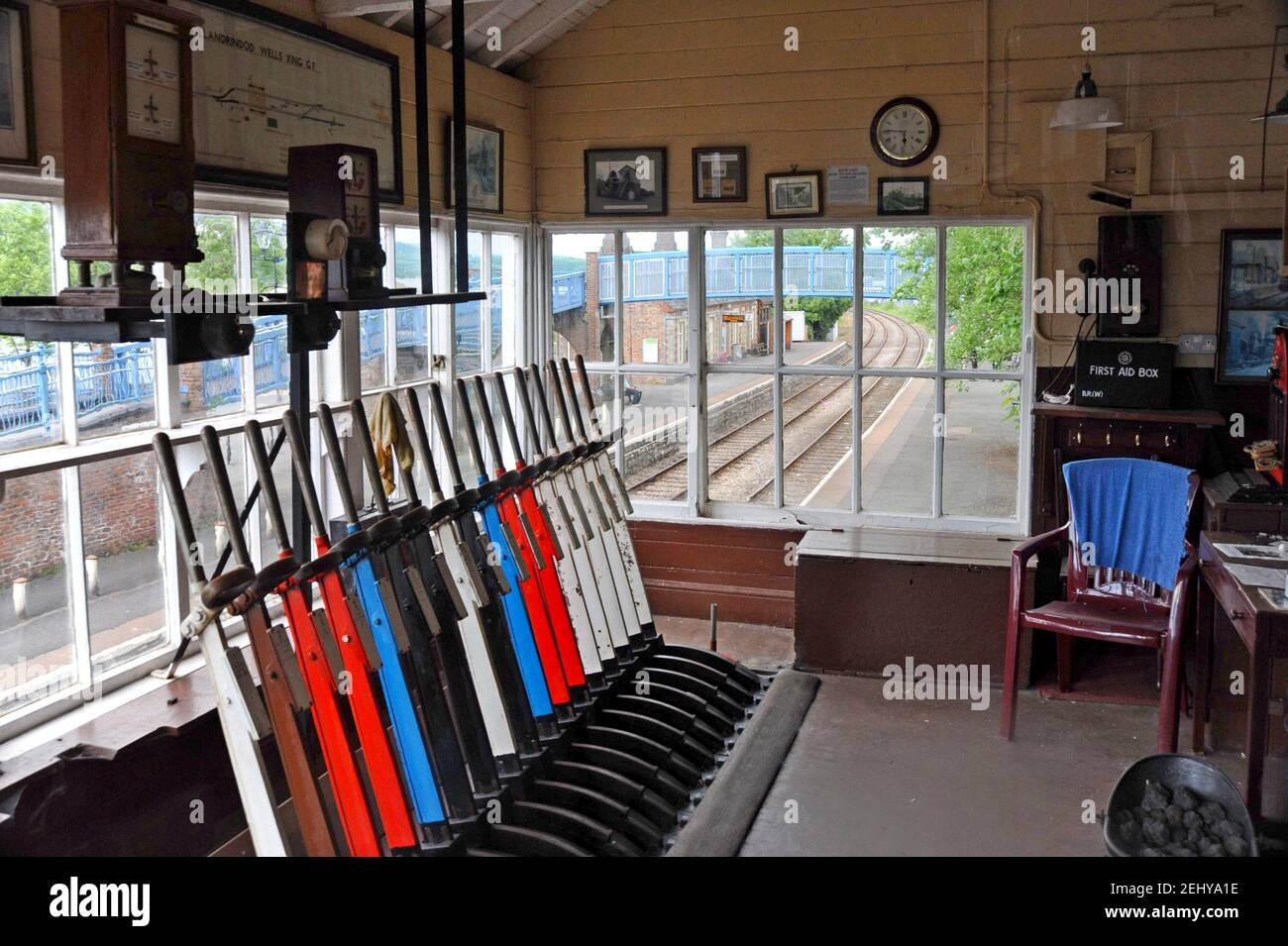 The disused signal box at Llandrindown Wells Station on the Heart Of ...
