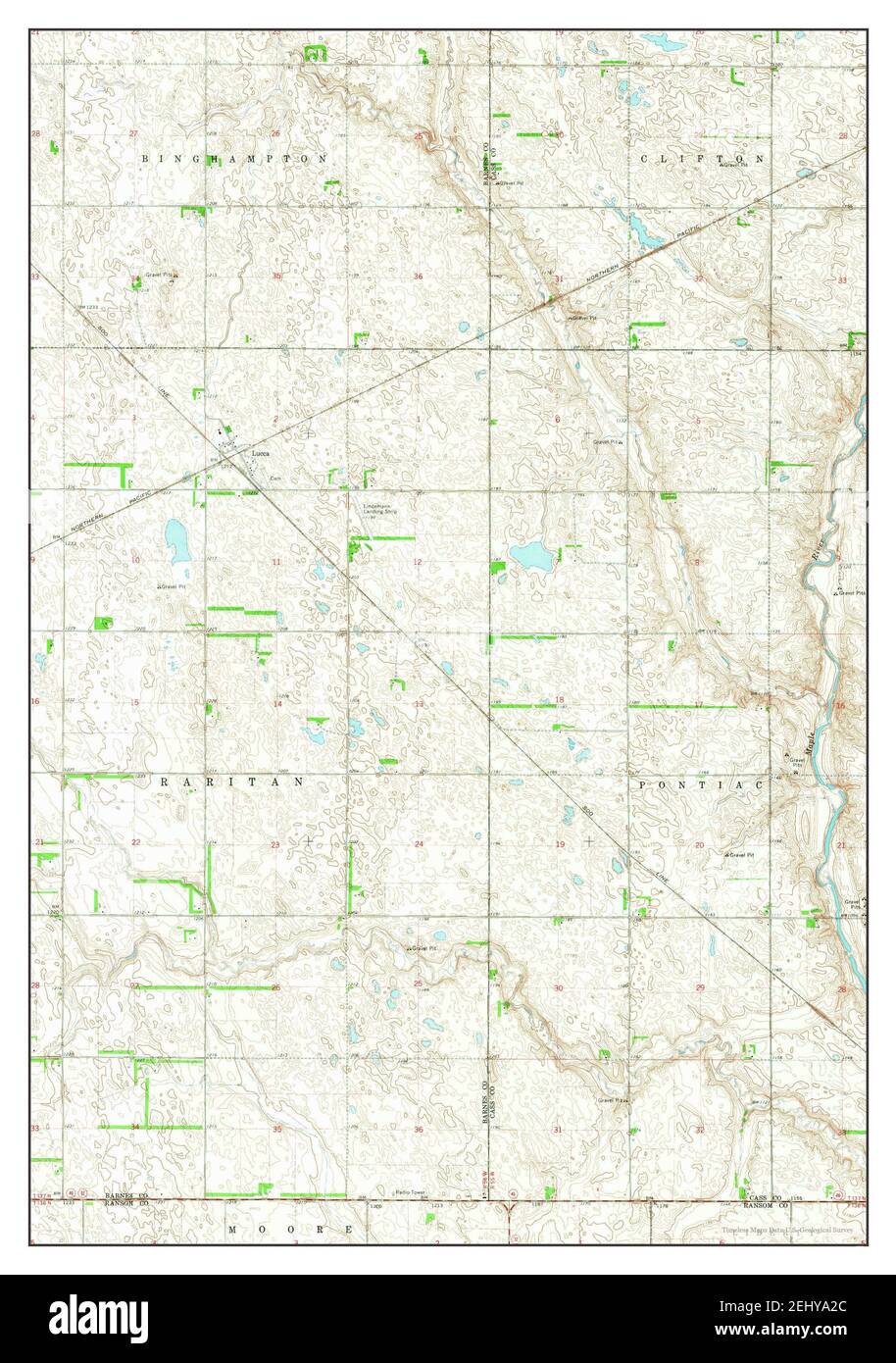 Lucca, North Dakota, map 1965, 1:24000, United States of America by ...