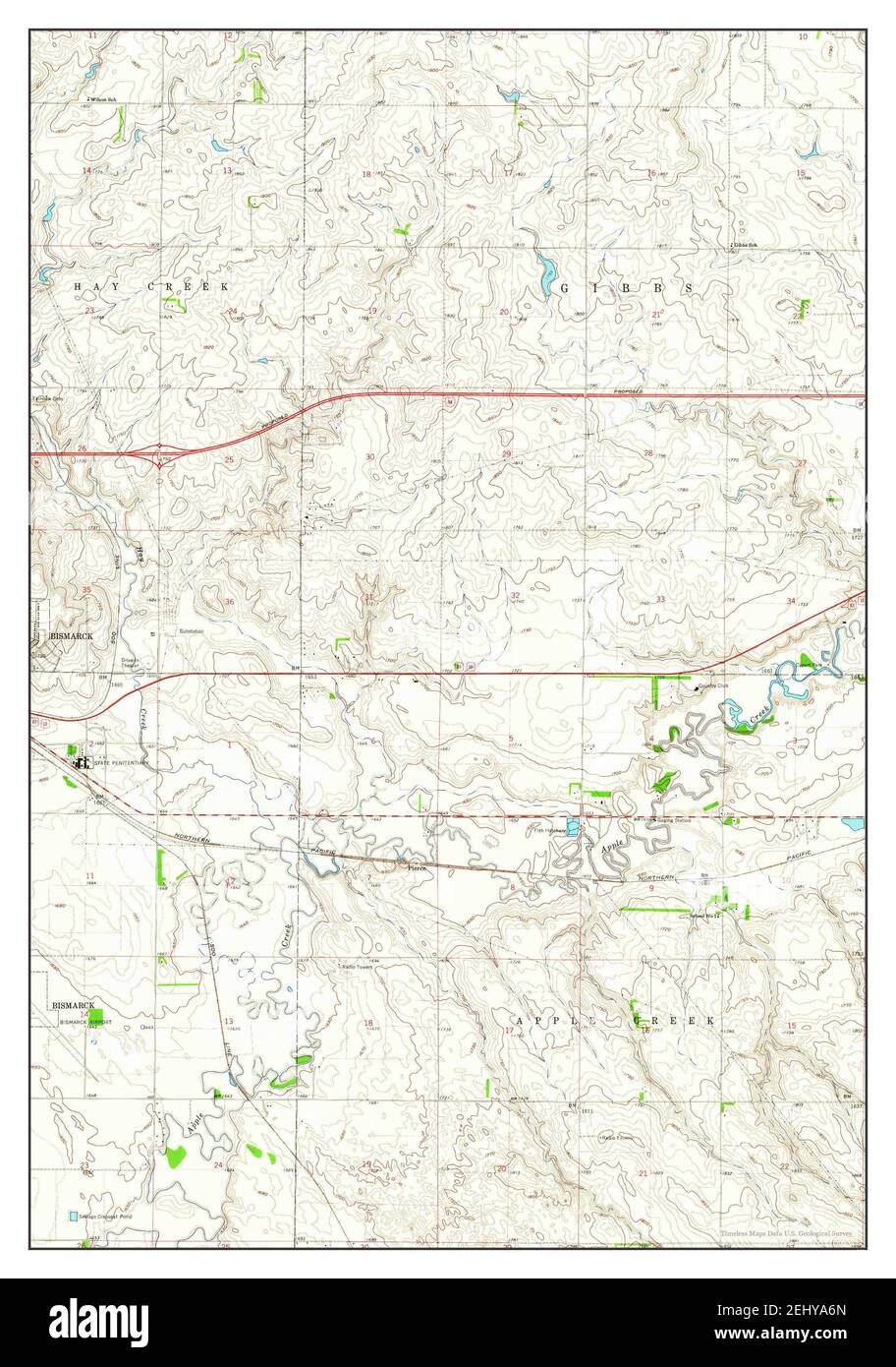 Menoken SW, North Dakota, map 1962, 1:24000, United States of America ...