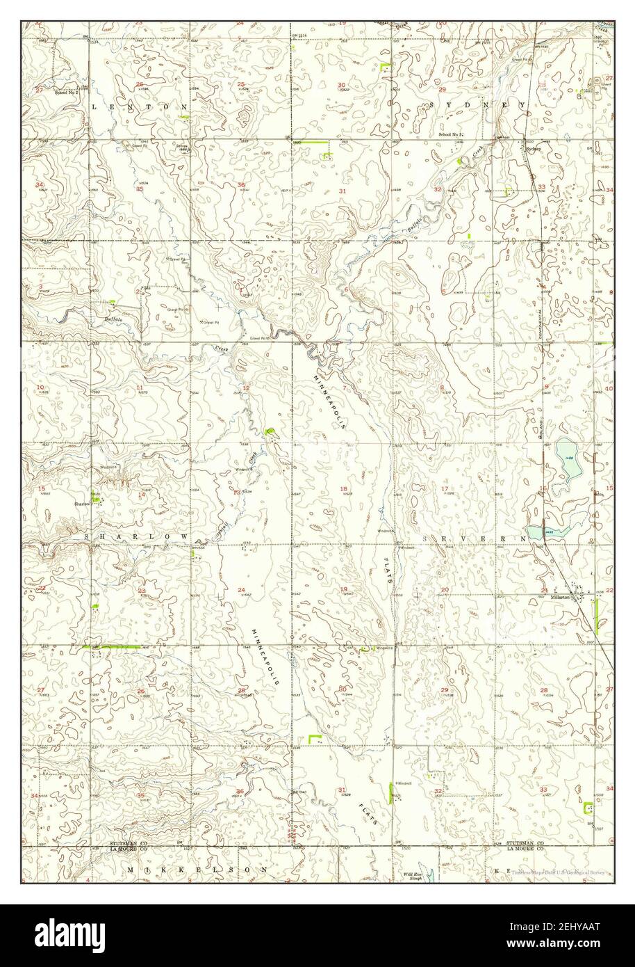 Millarton, North Dakota, map 1953, 1:24000, United States of America by ...